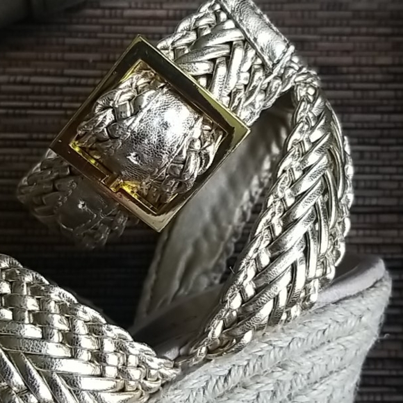 Apostrophe | Shoes | Apostrophe Gold Wedge Sandals | Poshmark